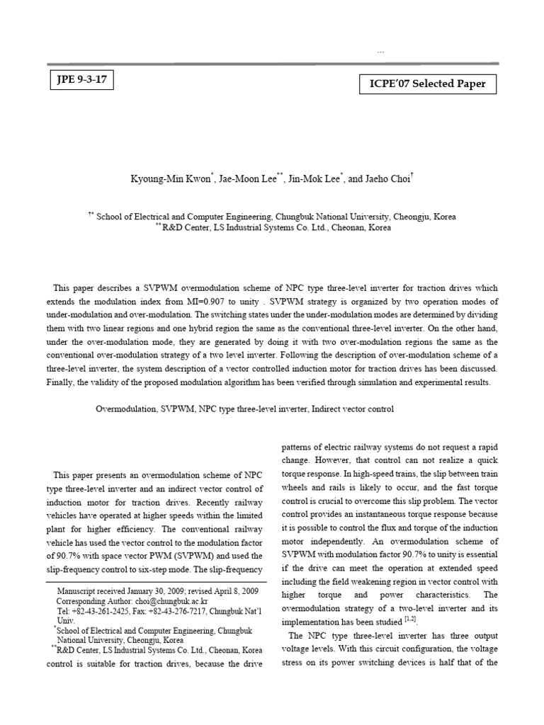 Journal Jpe 9-3 954992357 | PDF | Power Inverter | Electric Motor