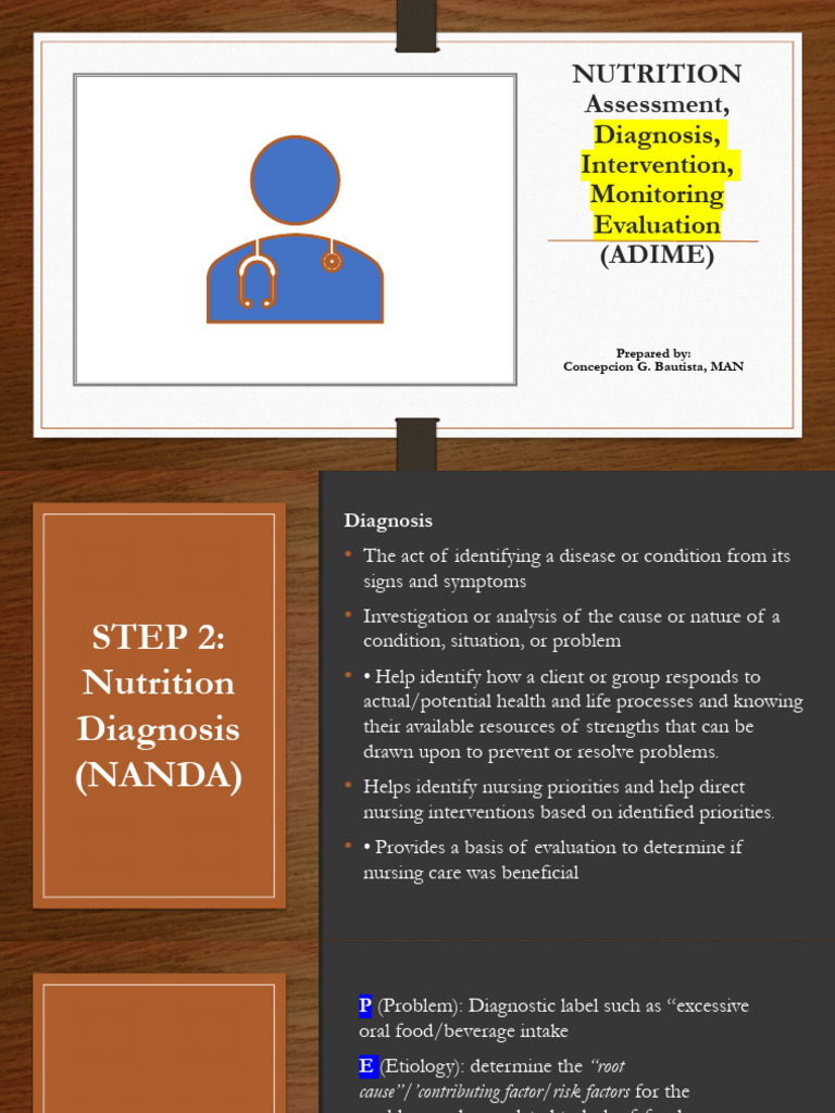 NUTRITION DX, INTERVENTION, MONITORING, EVALUATION Lec 2024 | PDF ...