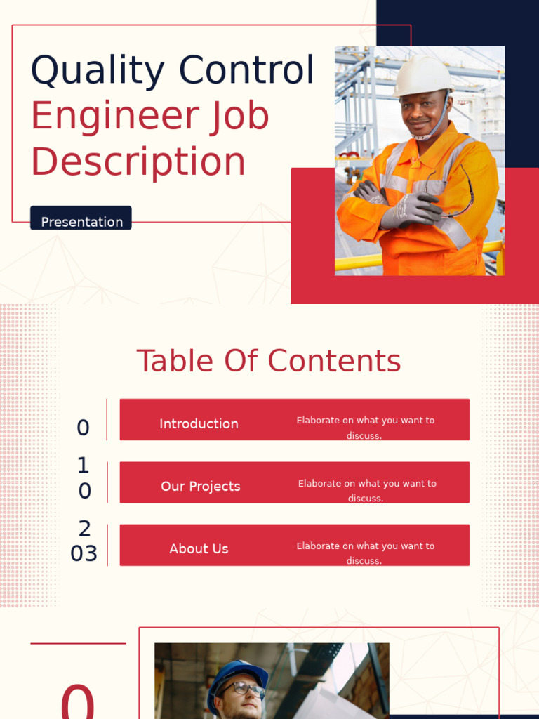 Quality Control Engineer Job Description Presentation | PDF