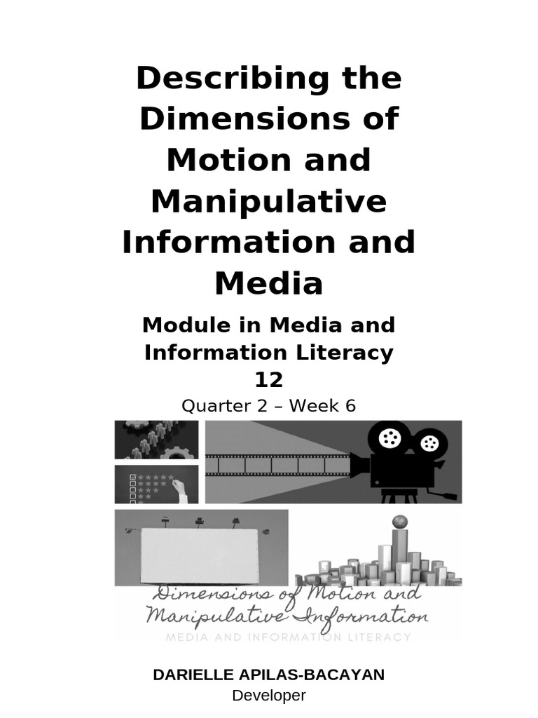 MIL Q2 W6 Dimensions of Motion and Manipulative Information 1 | PDF ...