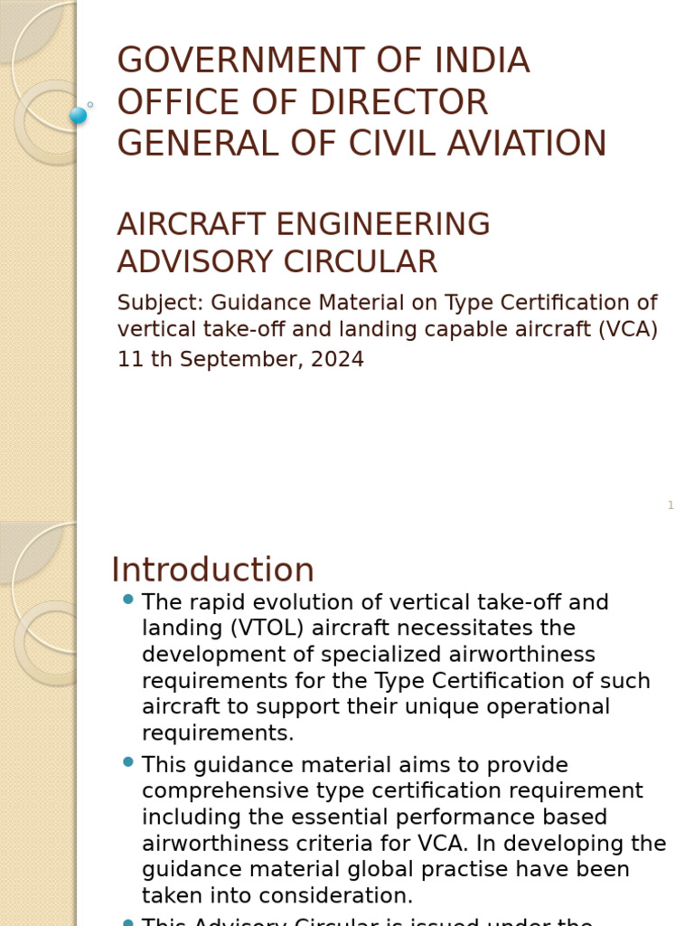 Guidance Material For eVTOL Certification - DGCA | PDF | Takeoff | Aircraft