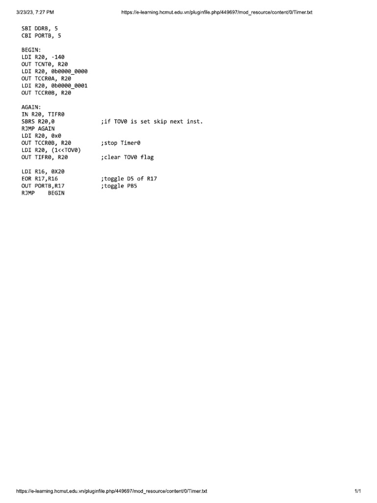 Avr Timer 25khz | PDF