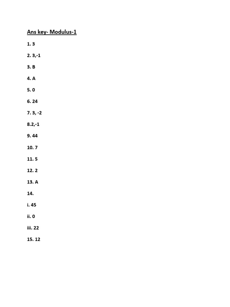 Ans Key-Modulus 1 | PDF