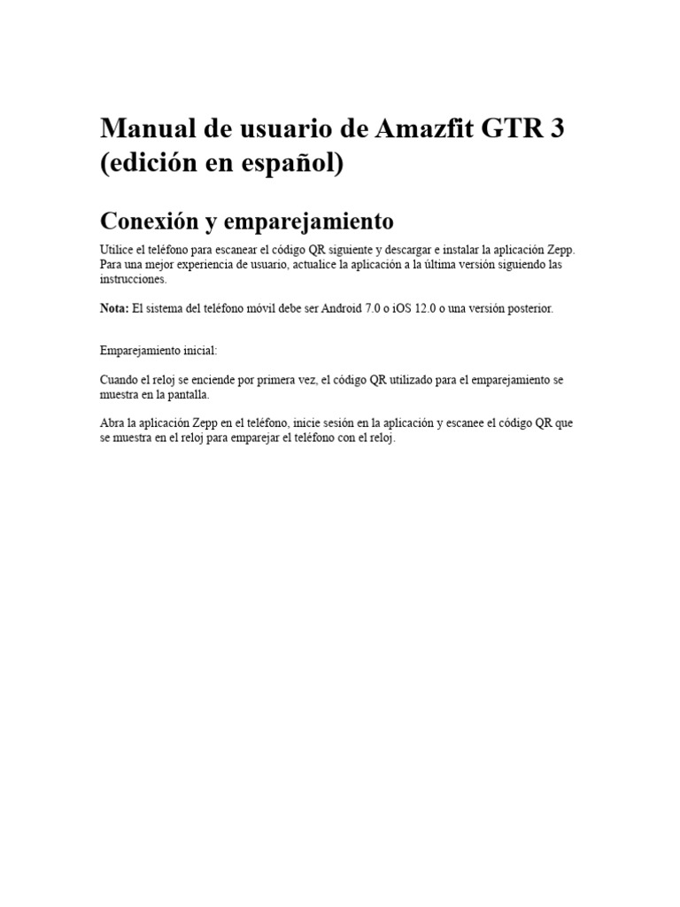 Manual Amazfit gtr3 | PDF | Natación (deporte) | Dormir