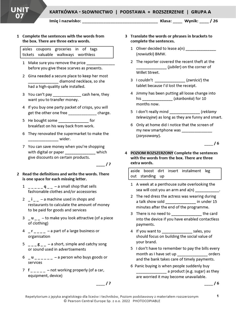 RepetMat U07 Kartk Slow Podst Rozsz A | PDF