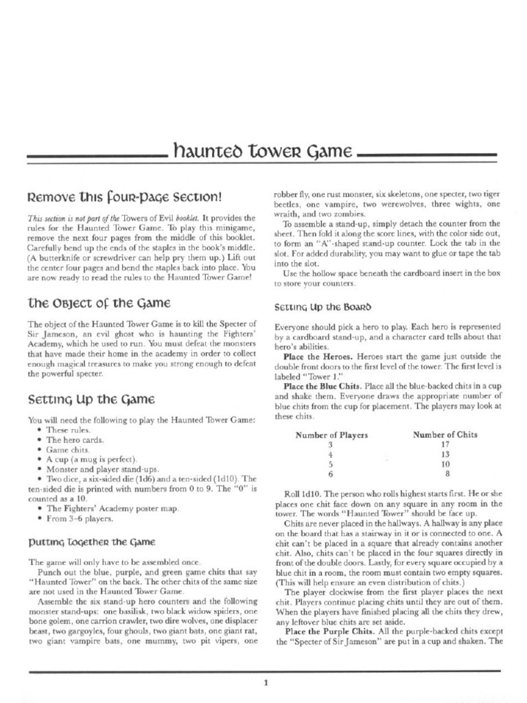 DD1 - TSR1081 - Adventure Pack - The Haunted Tower - The Fighters ...