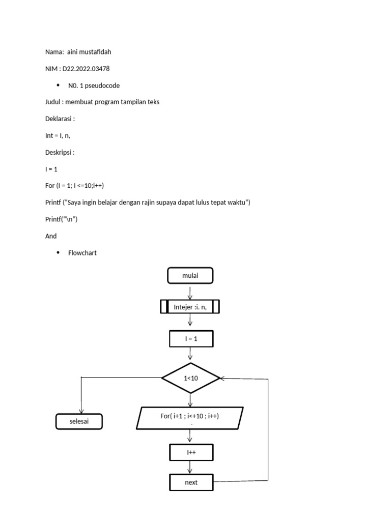 Pseudocode Dan Flowcht Studi Kasus Alpro | PDF