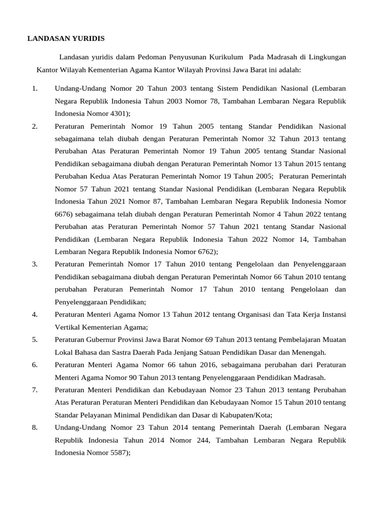 Landasan Yuridis Kumer TH - Ajar 2024-2025 | PDF