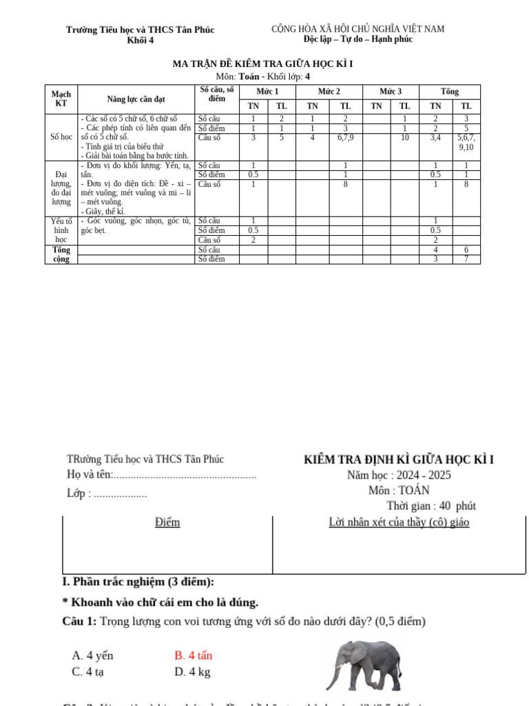 GHKI 4A TOÁN CHUẨN | PDF