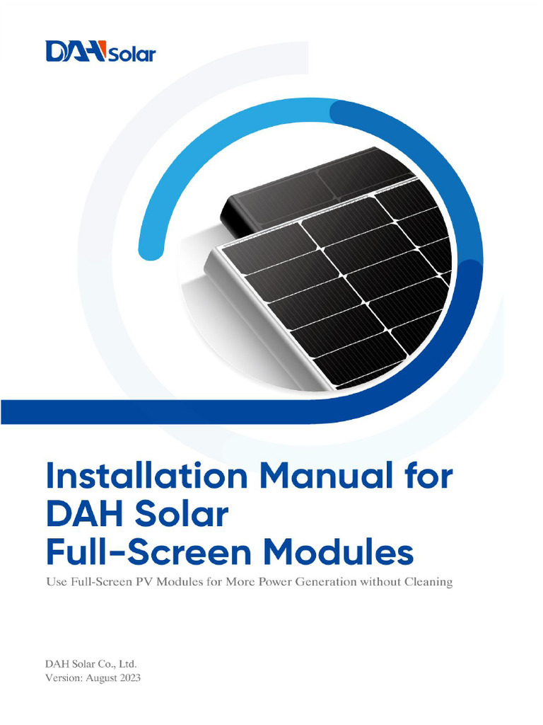 DAH Solar Installation Manual | PDF | Solar Panel | Photovoltaics