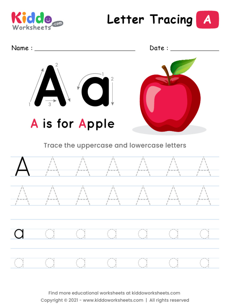 Letter Tracing Alphabet A Worksheet | PDF