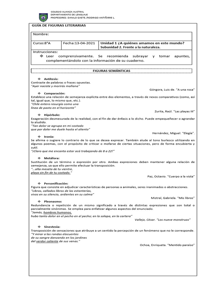 Guía de Figuras Literarias 2021 | PDF | Libros para adolescentes ...