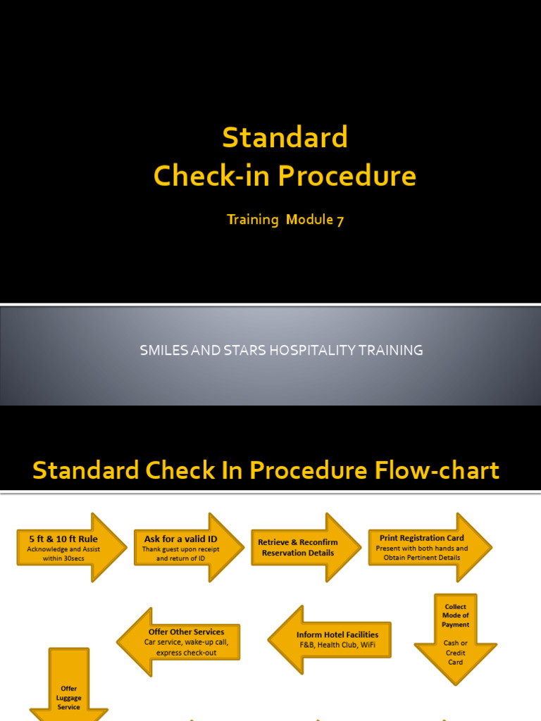 Standard Check in Procedure | PDF | Cheque | Payments