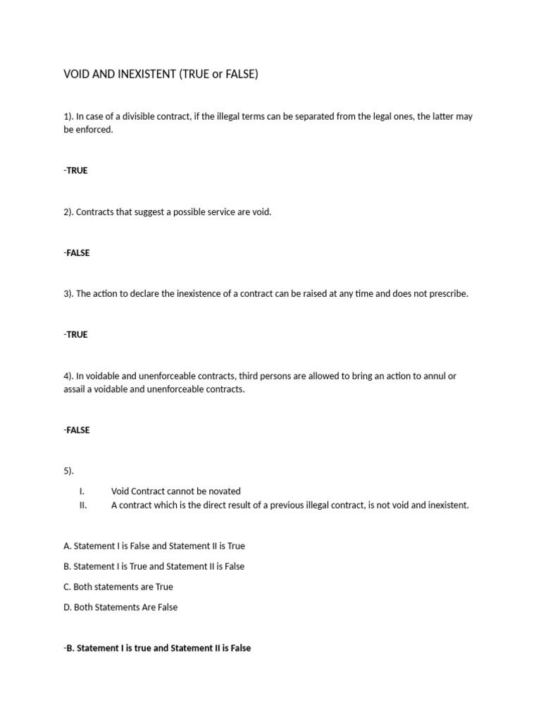 Void and Inexistent | PDF