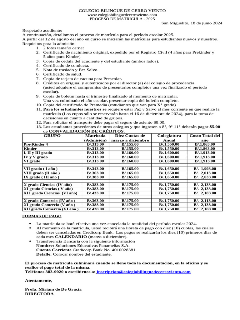 Proceso de Matr Cula 2025 | PDF