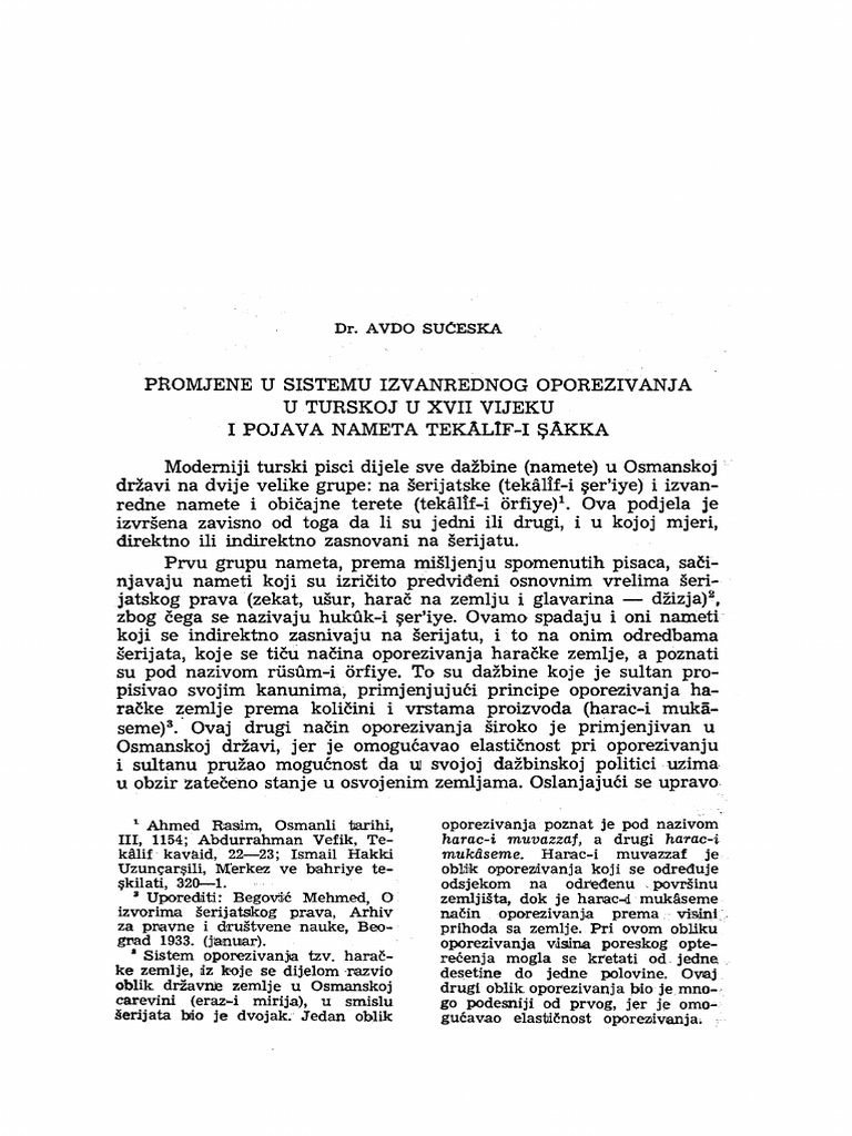 Avdo Sućeska - Promjene U Sistemu Izvanrednog Oporezivanja U Turskoj U ...