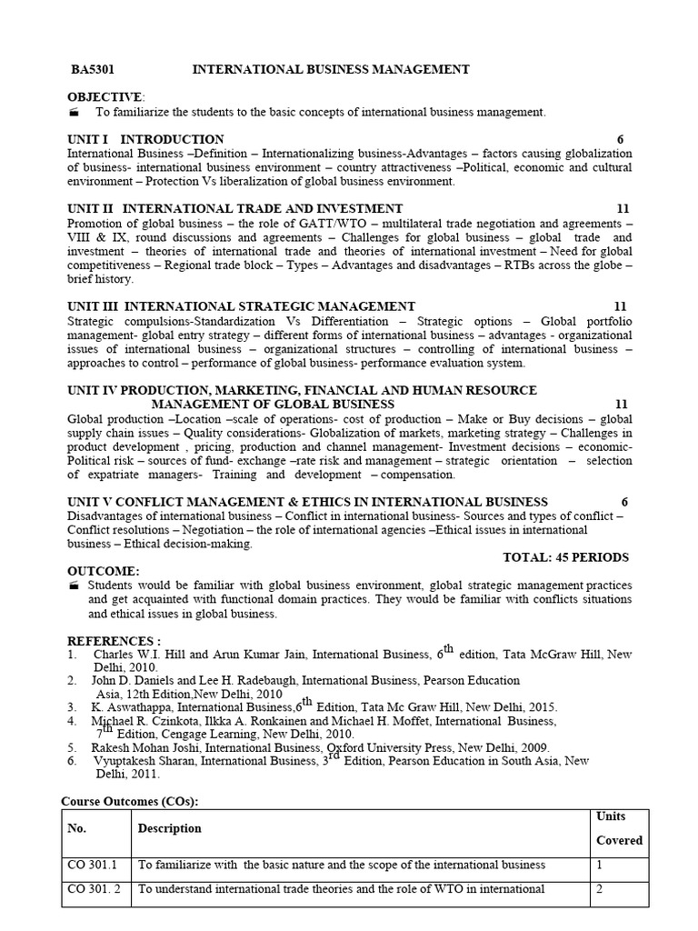 International Business - Important Questions With Answer | PDF | World ...