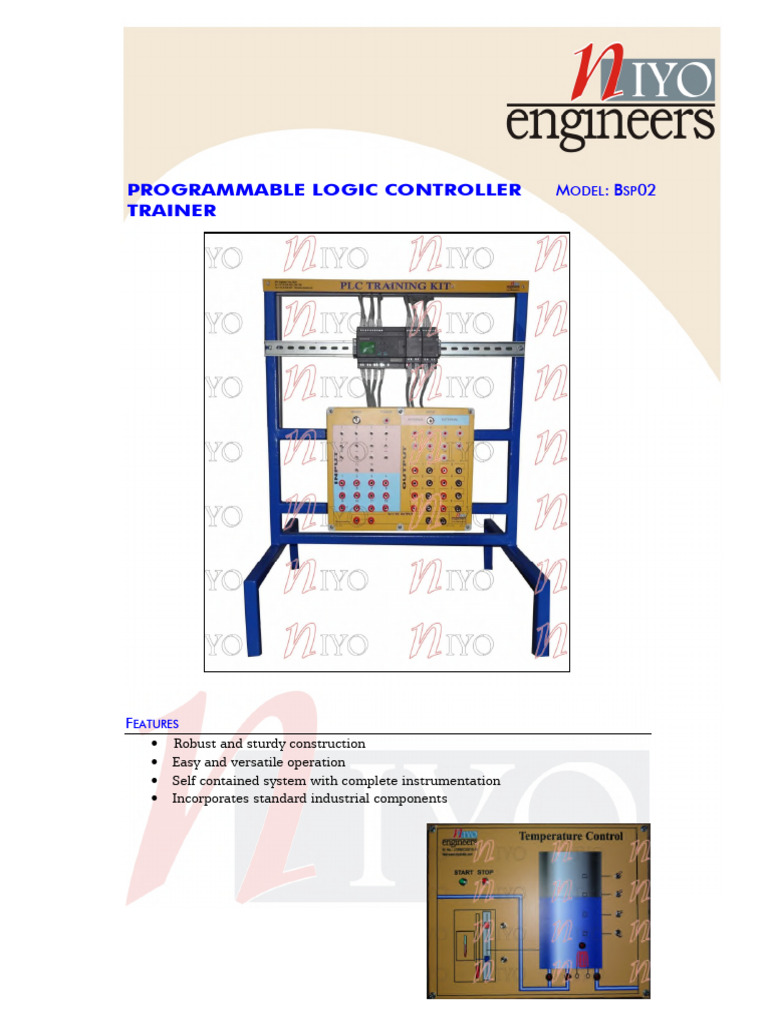 Niyo Bsp02 Programmable Logic Controller Trainer Pdf Technology And Engineering