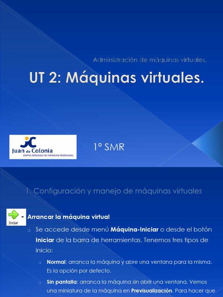 SOM - UT2 - 5-Administración de Máquinas Virtuales | PDF | Archivo de computadora | Menú ...