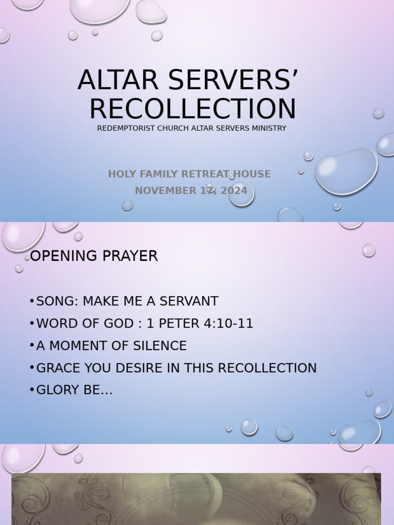 Altar Servers | PDF | Cooking, Food & Wine | Foreign Language Studies
