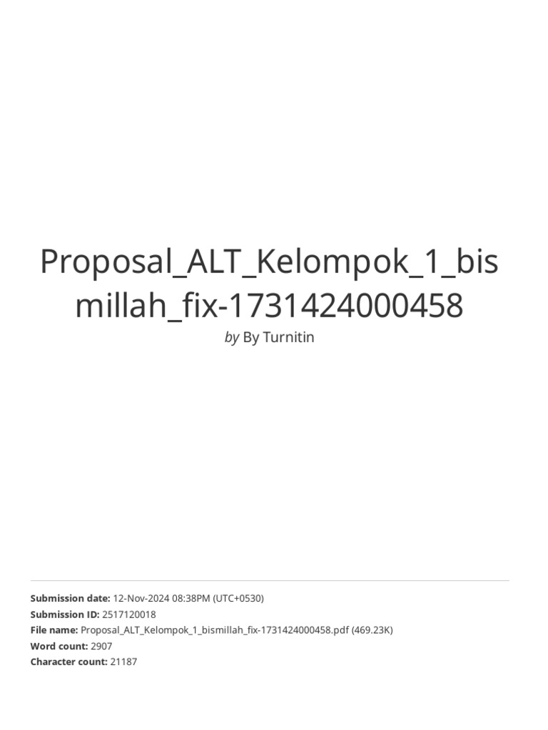 TURNEDIN-531001U-Proposal ALT Kelompok 1 Bismillah Fix-1731424000458 | PDF | Computing | Publishing