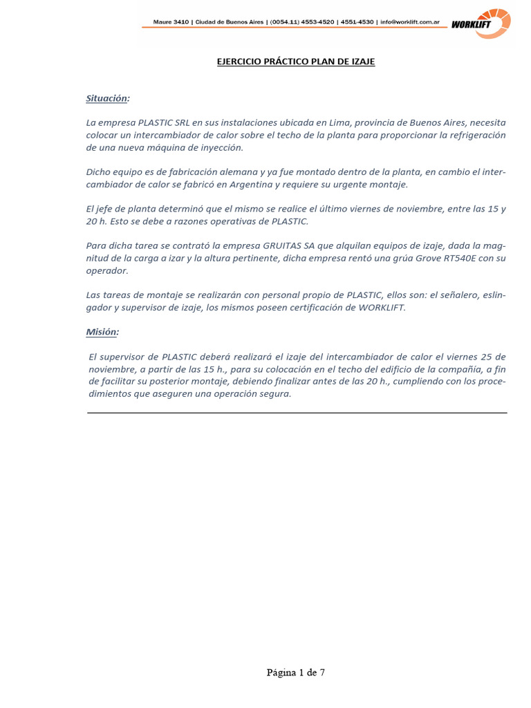 Ejercicio Plan de Izaje 25-11-22 | PDF