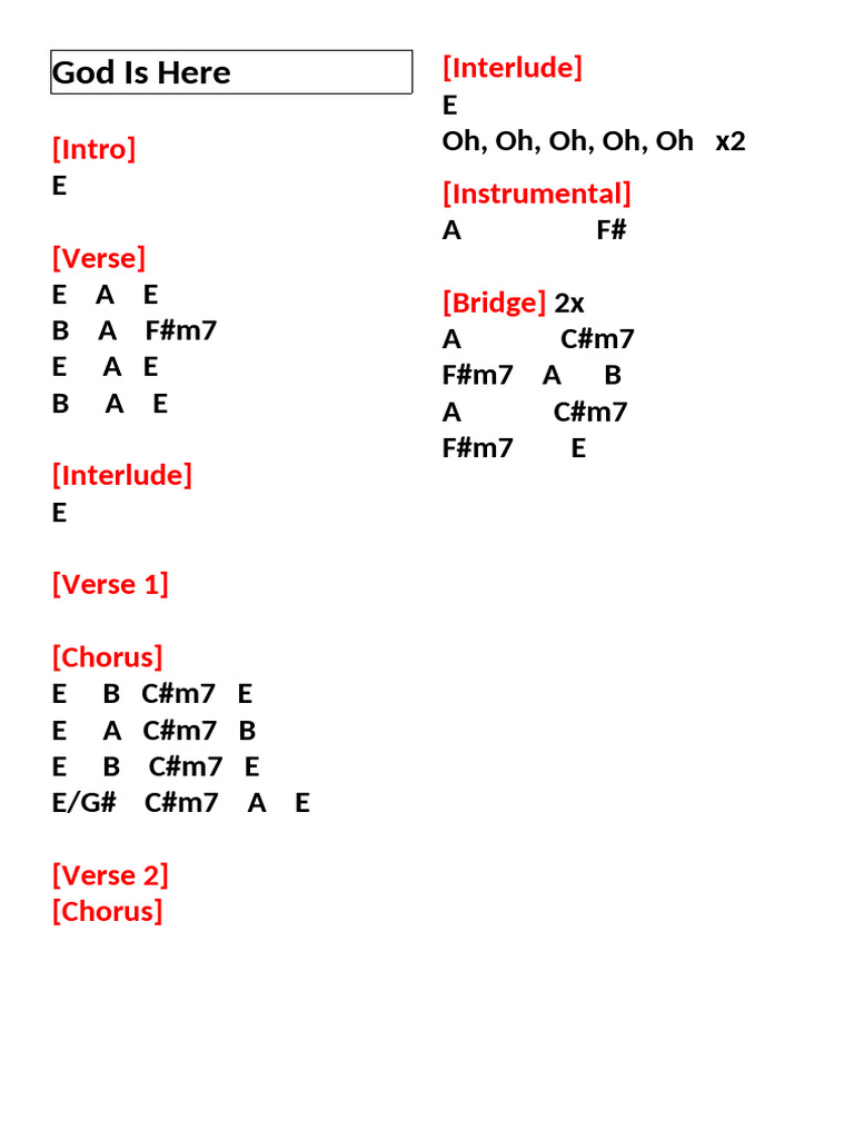 God Is Here: (Interlude) | PDF