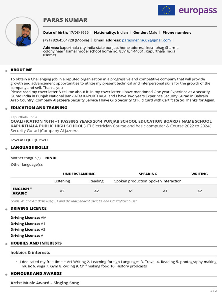 PARAS KUMAR 1 (1) | PDF | Driver's License