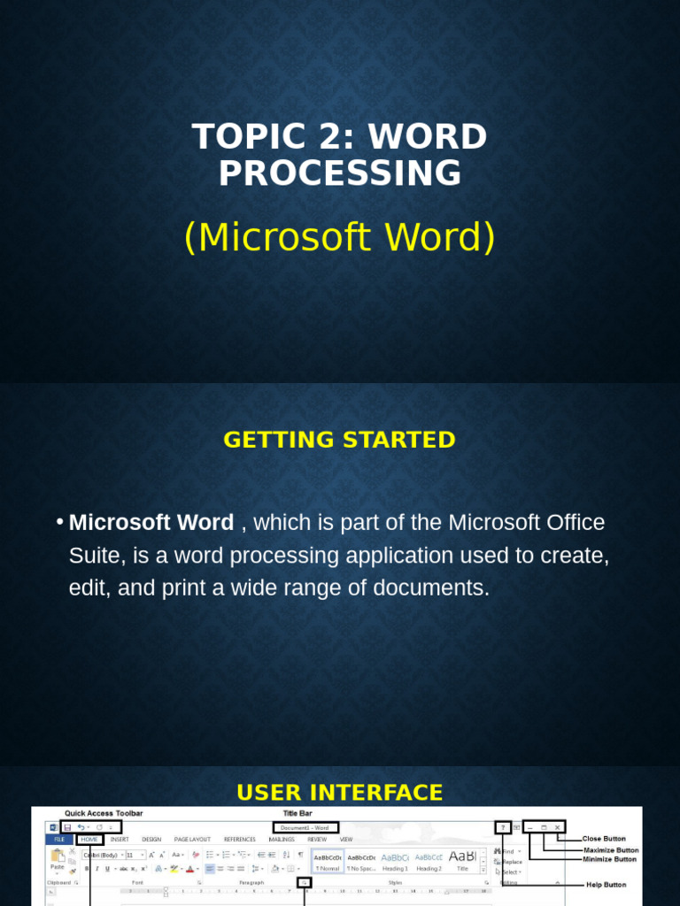 Topic 2 Word Processing | PDF | Microsoft Word | Computer File