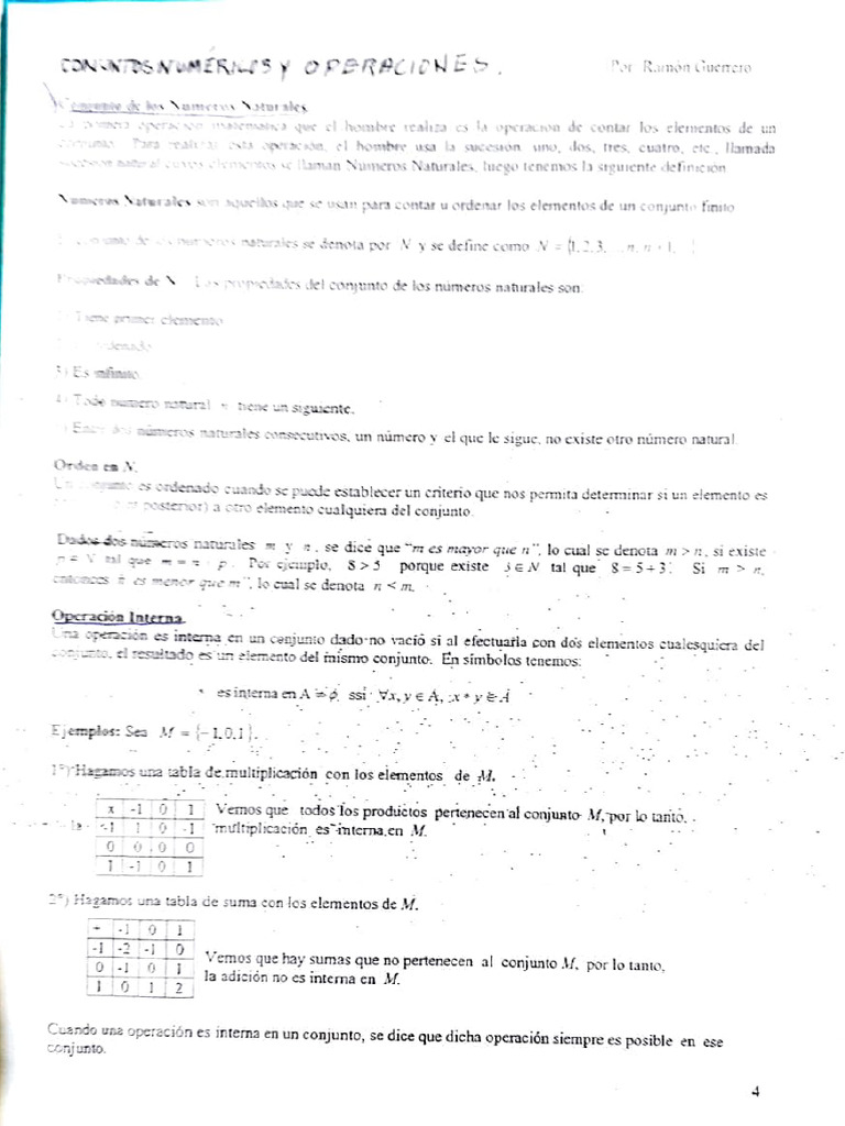 Conjuntos Numericos y Operaciones | PDF | División (Matemáticas ...