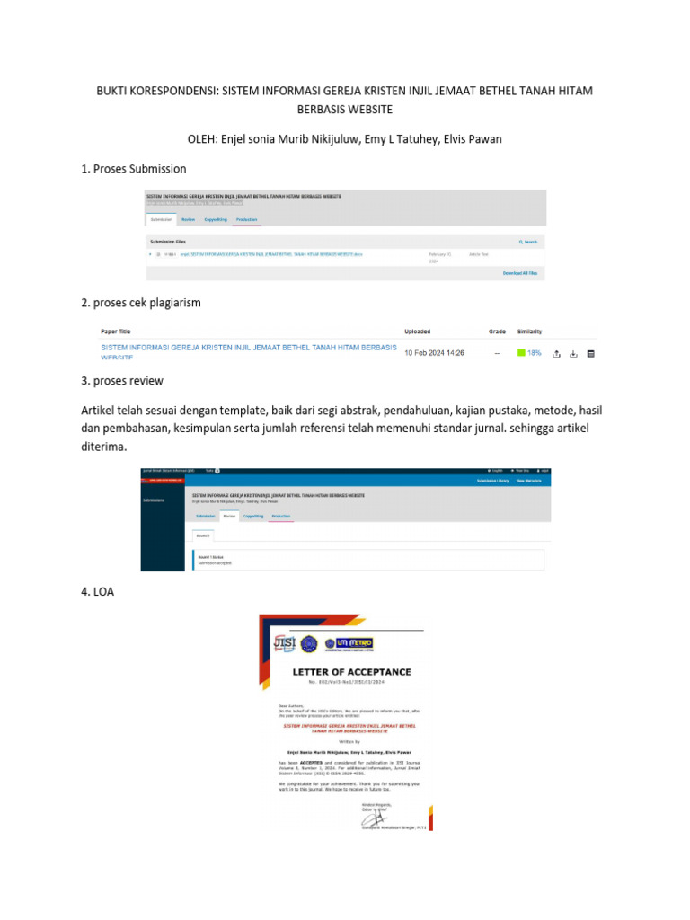 BUKTI KORESPONDENSI Enjel Sonia Murib | PDF | Sains & Matematika