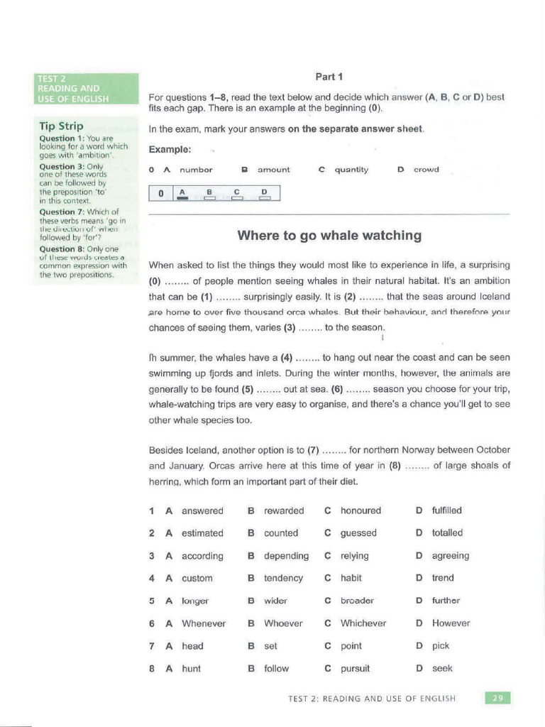 Reading and Use of English TEST 2 | PDF