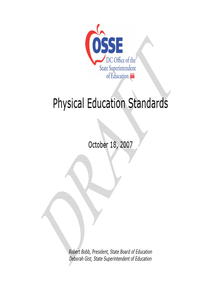 OSSE PE Standards OSSE Final Draft 101807 | PDF | Physical Education ...