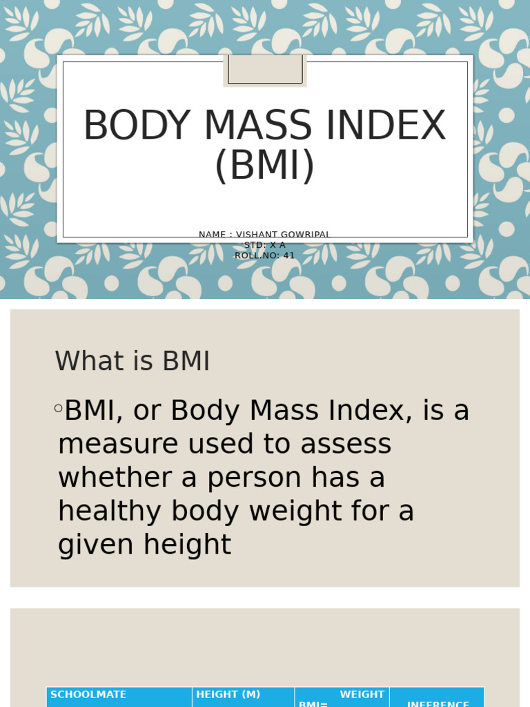 Understanding Body Mass Index (BMI) | PDF