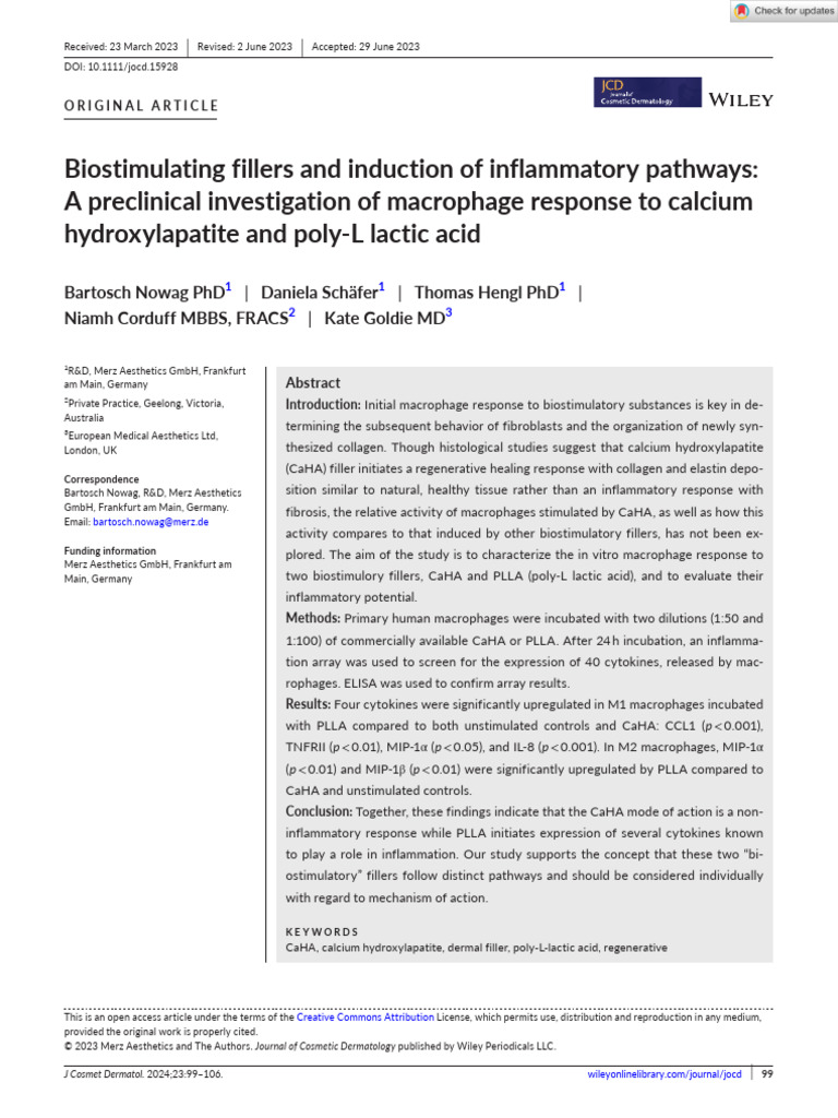 J of Cosmetic Dermatology - 2023 - Nowag - Biostimulating Fillers and ...