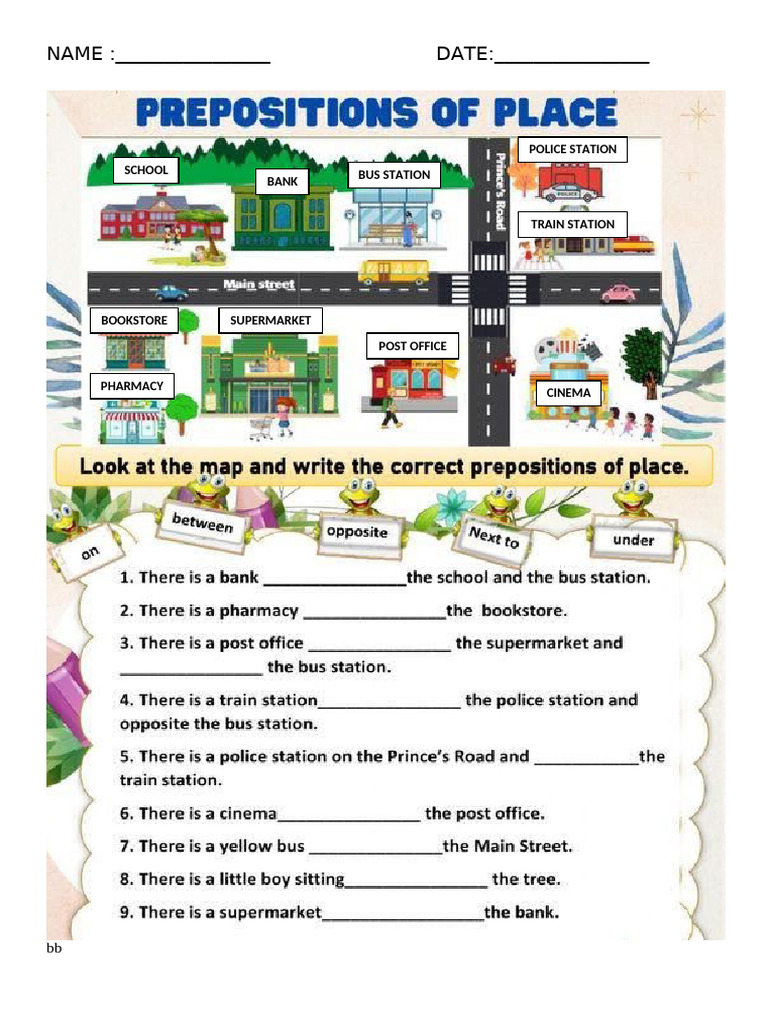 Prepositions of Place Making Sentences | PDF | Career & Growth ...