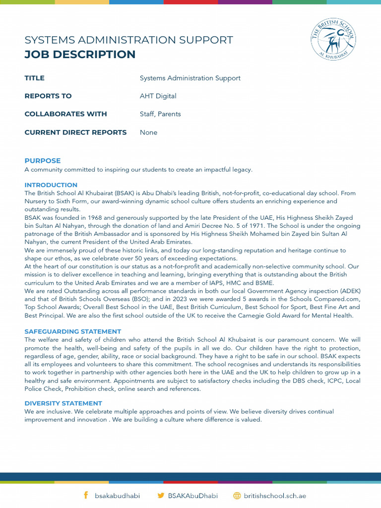 Systems Admin Support Job at BSAK | PDF | United Arab Emirates