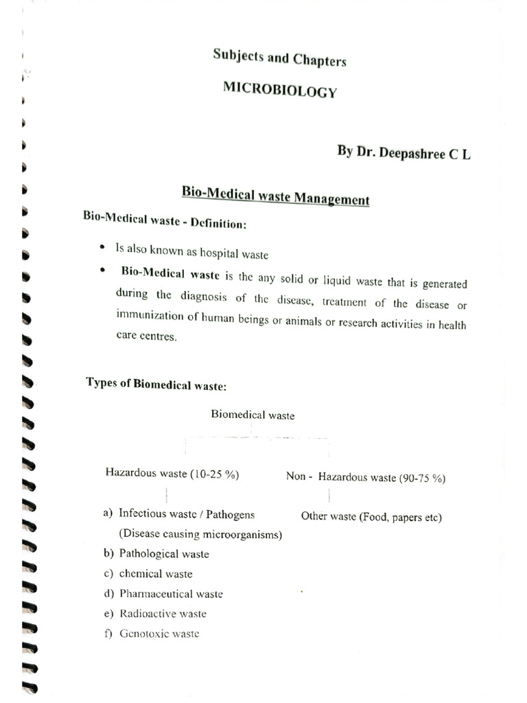 Chapter-4 Bio Medical Waste Management | PDF