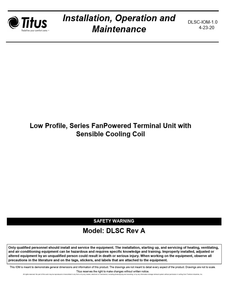 TU-LSC-IOM - Installation Operation Manual 4-23-20 | PDF | Duct (Flow ...