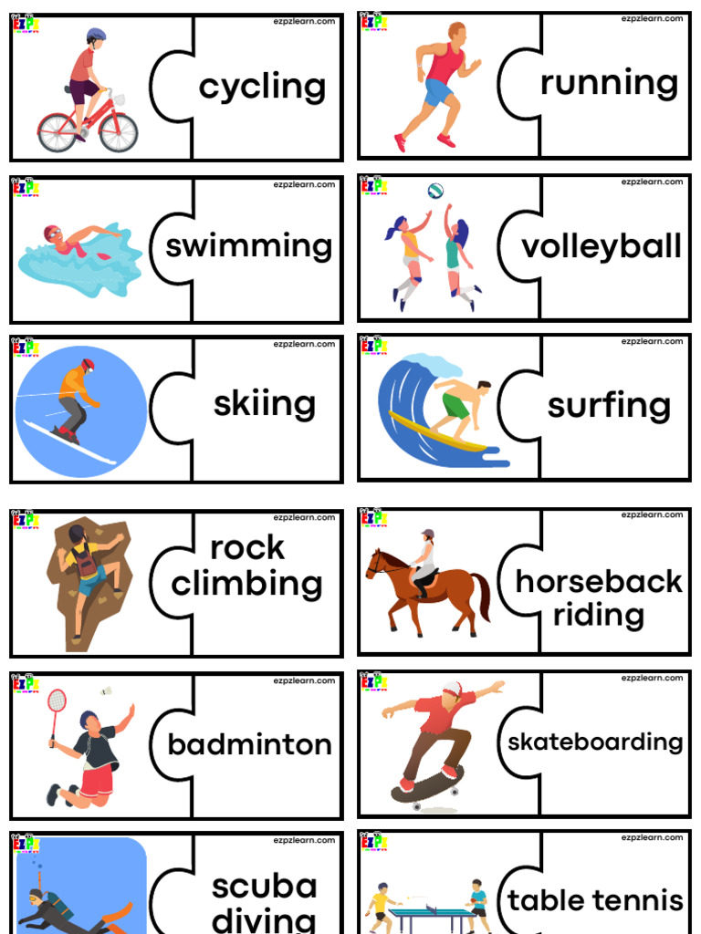 Sports Kids Puzzle Match 1 | PDF