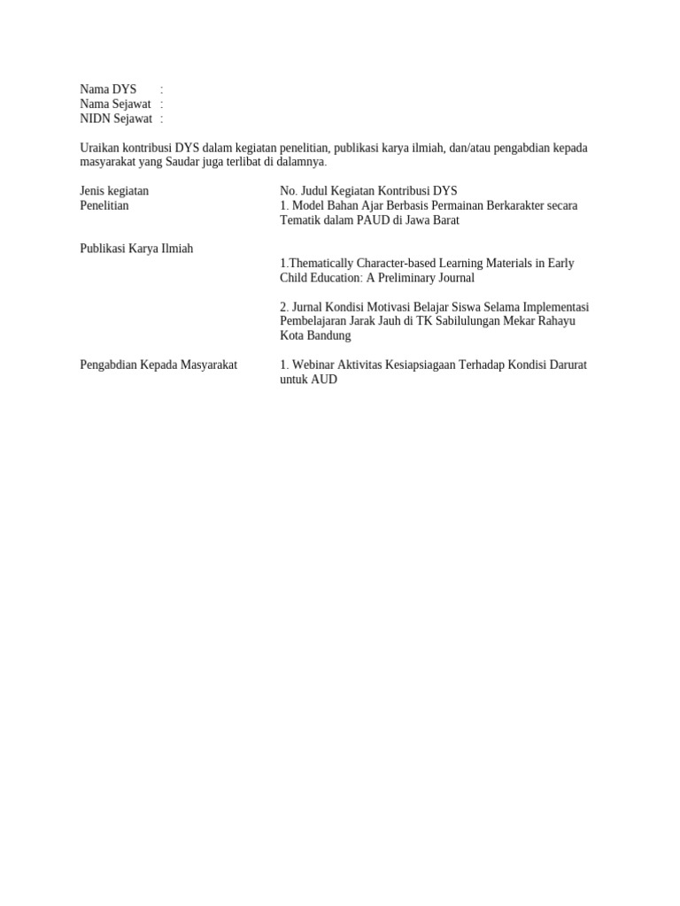 Nama DYS M Teman Sejawat | PDF