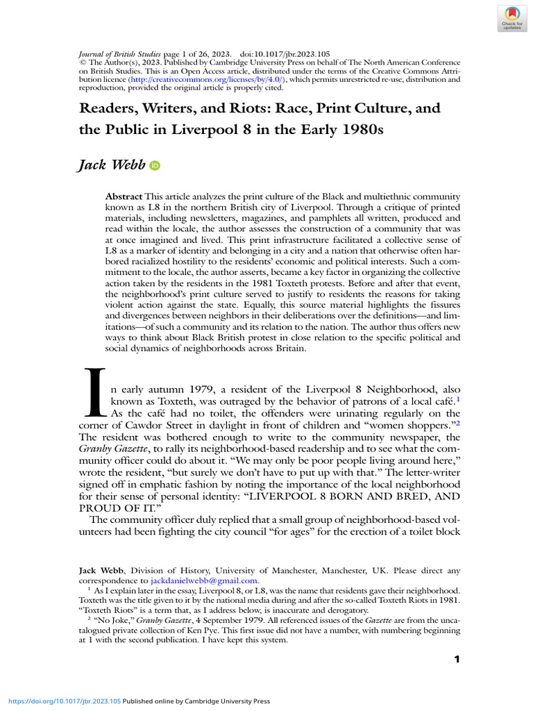 Readers Writers and Riots Race Print Culture and T | PDF | Social ...
