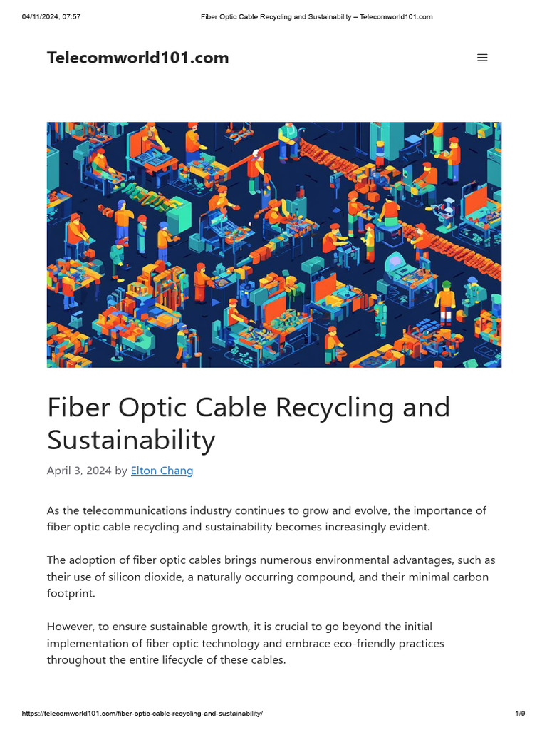 Fiber Optic Cable Recycling & Sustainability | PDF | Recycling ...