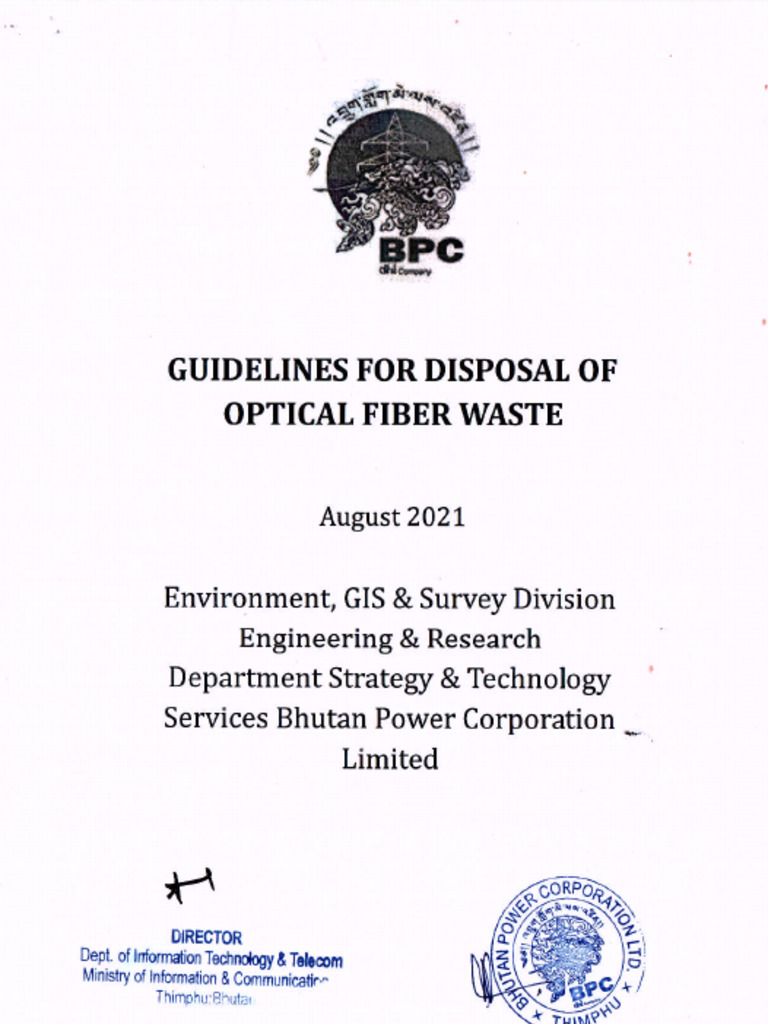 Guidelines For Disposal of Optical Fiber Waste | PDF