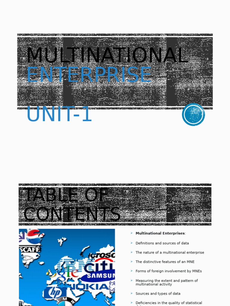 Multinational Enterprise Unit 1 (Autosaved) | PDF | Multinational Corporation | Foreign Direct ...