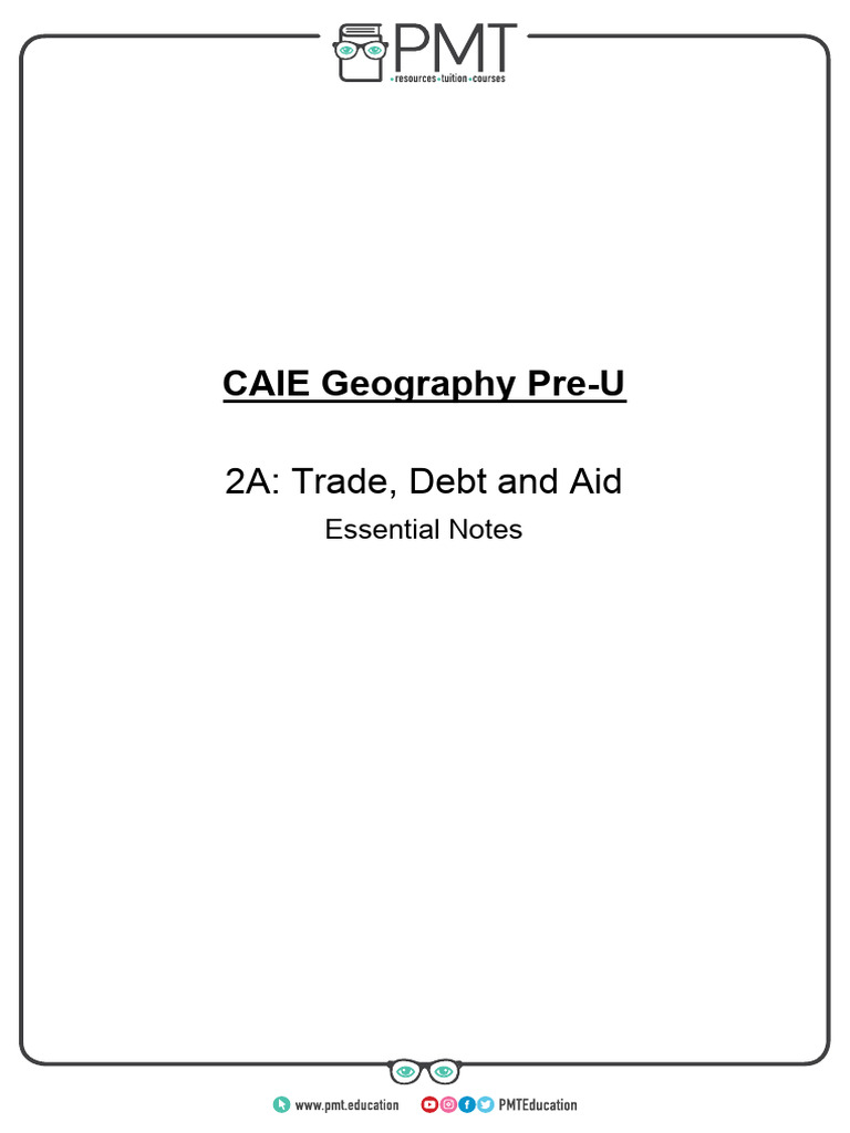 Trade, Debt, and Aid in Global Geography | PDF | Heavily Indebted Poor ...