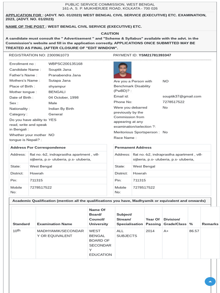 2023WBCS | PDF | Secondary Education | Educational Stages