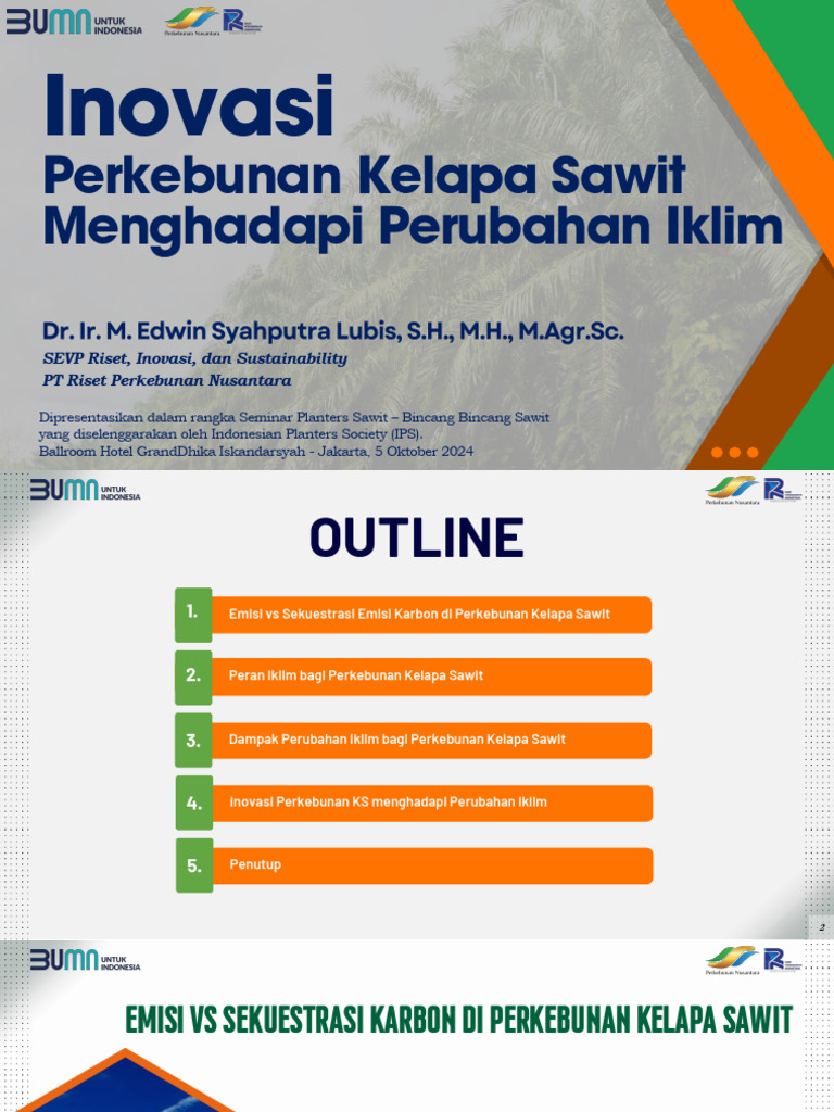 Materi PPT 2 Edwin - Inovasi Perkebunan Kelapa Sawit | PDF