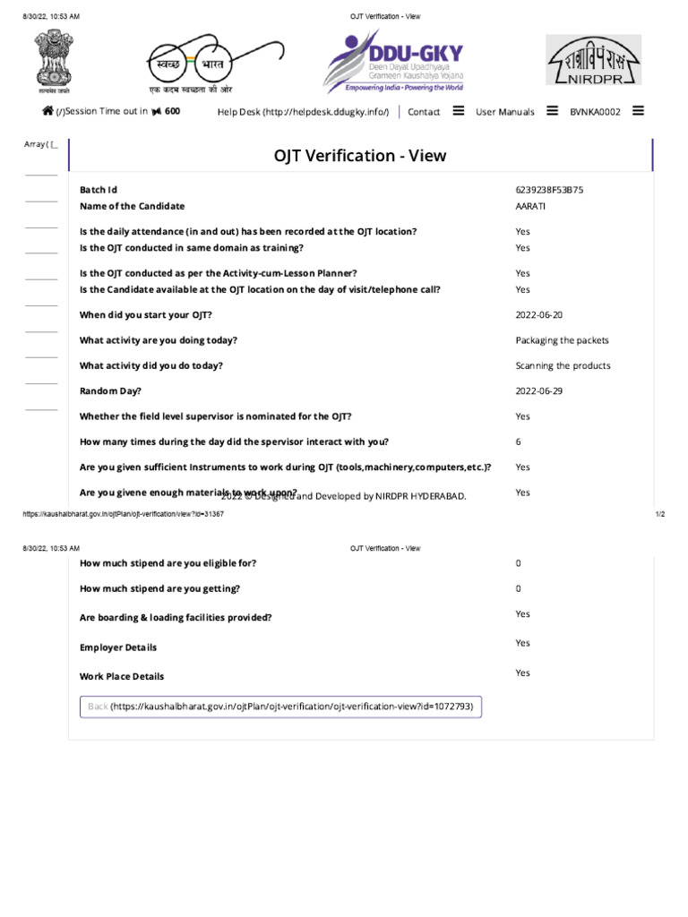 OJT Verification - View AARTI | PDF | Computing | Computer Science