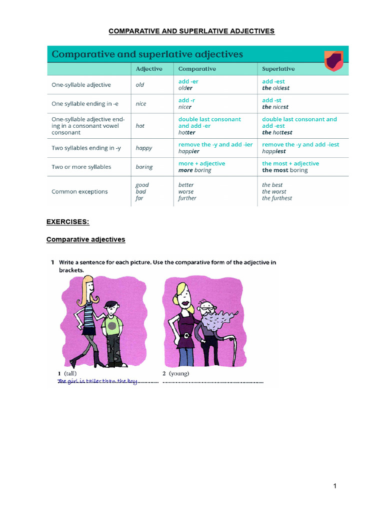 Comparatives and Superlatives - 4th Form | PDF